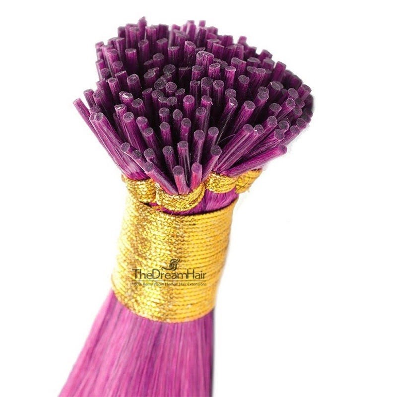 I-Tip Pre-Bonded Hair Extensions – Pink, 100% Remy Indian Human Hair